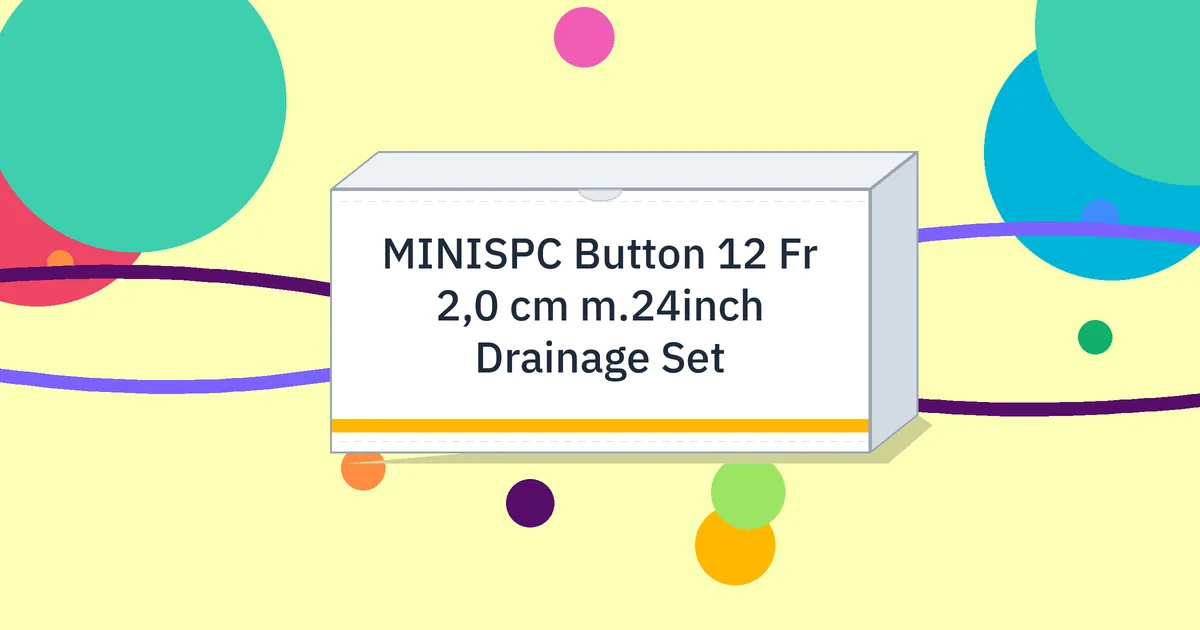 Symbolbild: Packung mit der Aufschrift MINISPC Button 12 Fr 2,0 cm m.24inch Drainage Set (PZN 20821578) – Verfügbarkeit und Bezug in Apotheken in Frankfurt am Main