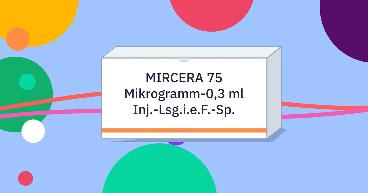Symbolbild: Packung mit der Aufschrift MIRCERA 75 Mikrogramm-0,3 ml Inj.-Lsg.i.e.F.-Sp. (PZN 04761291) – Verfügbarkeit und Bezug in Apotheken in Frankfurt am Main