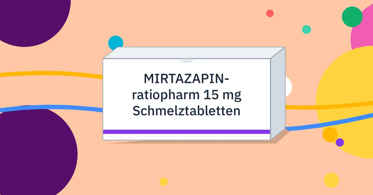 Symbolbild: Packung mit der Aufschrift MIRTAZAPIN-ratiopharm 15 mg Schmelztabletten (PZN 05105034) – Verfügbarkeit und Bezug in Apotheken in Frankfurt am Main