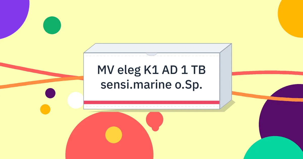 Symbolbild: Packung mit der Aufschrift MV eleg K1 AD 1 TB sensi.marine o.Sp. (PZN 14581897) – Verfügbarkeit und Bezug in Apotheken in Frankfurt am Main