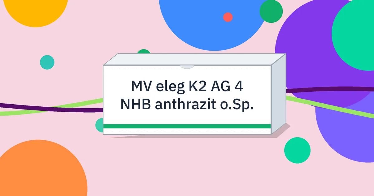 Symbolbild: Packung mit der Aufschrift MV eleg K2 AG 4 NHB anthrazit o.Sp. (PZN 15729741) – Verfügbarkeit und Bezug in Apotheken in Frankfurt am Main