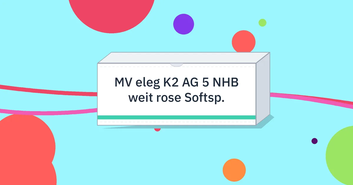 Symbolbild: Packung mit der Aufschrift MV eleg K2 AG 5 NHB weit rose Softsp. (PZN 15728658) – Verfügbarkeit und Bezug in Apotheken in Frankfurt am Main
