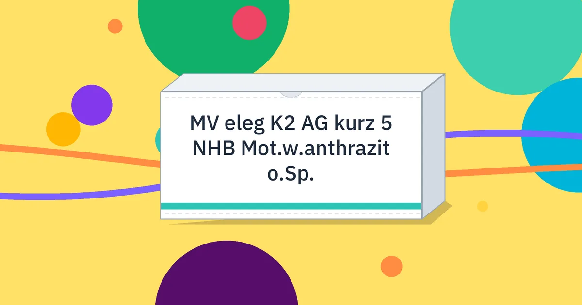 Symbolbild: Packung mit der Aufschrift MV eleg K2 AG kurz 5 NHB Mot.w.anthrazit o.Sp. (PZN 15711994) – Verfügbarkeit und Bezug in Apotheken in Frankfurt am Main