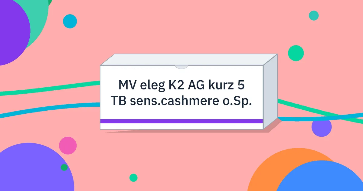 Symbolbild: Packung mit der Aufschrift MV eleg K2 AG kurz 5 TB sens.cashmere o.Sp. (PZN 14673949) – Verfügbarkeit und Bezug in Apotheken in Frankfurt am Main