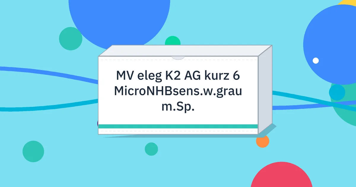 Symbolbild: Packung mit der Aufschrift MV eleg K2 AG kurz 6 MicroNHBsens.w.grau m.Sp. (PZN 18927370) – Verfügbarkeit und Bezug in Apotheken in Frankfurt am Main