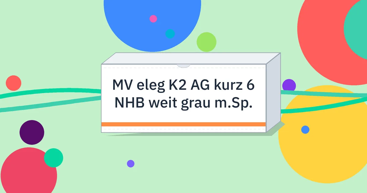 Symbolbild: Packung mit der Aufschrift MV eleg K2 AG kurz 6 NHB weit grau m.Sp. (PZN 18925112) – Verfügbarkeit und Bezug in Apotheken in Frankfurt am Main