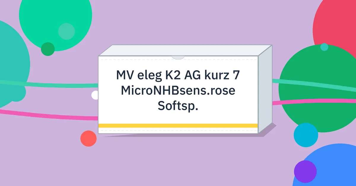 Symbolbild: Packung mit der Aufschrift MV eleg K2 AG kurz 7 MicroNHBsens.rose Softsp. (PZN 15709750) – Verfügbarkeit und Bezug in Apotheken in Frankfurt am Main