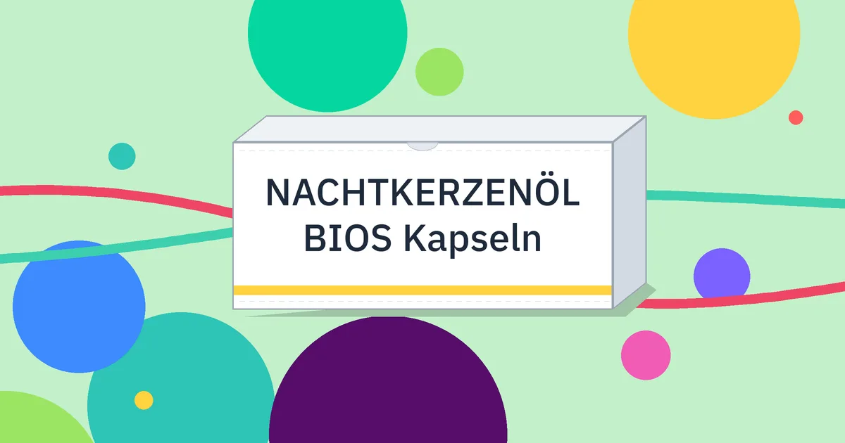 Symbolbild: Packung mit der Aufschrift NACHTKERZENÖL BIOS Kapseln (PZN 05996056) – Verfügbarkeit und Bezug in Apotheken in Frankfurt am Main