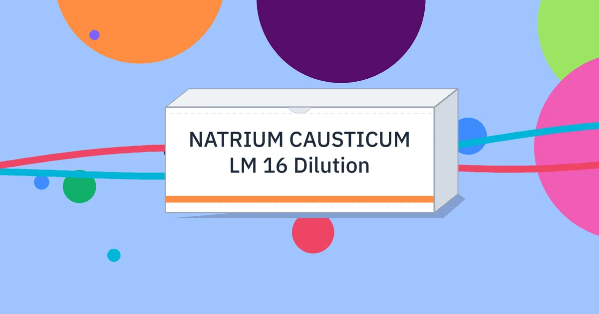 Symbolbild: Packung mit der Aufschrift NATRIUM CAUSTICUM LM 16 Dilution (PZN 12962098) – Verfügbarkeit und Bezug in Apotheken in Frankfurt am Main