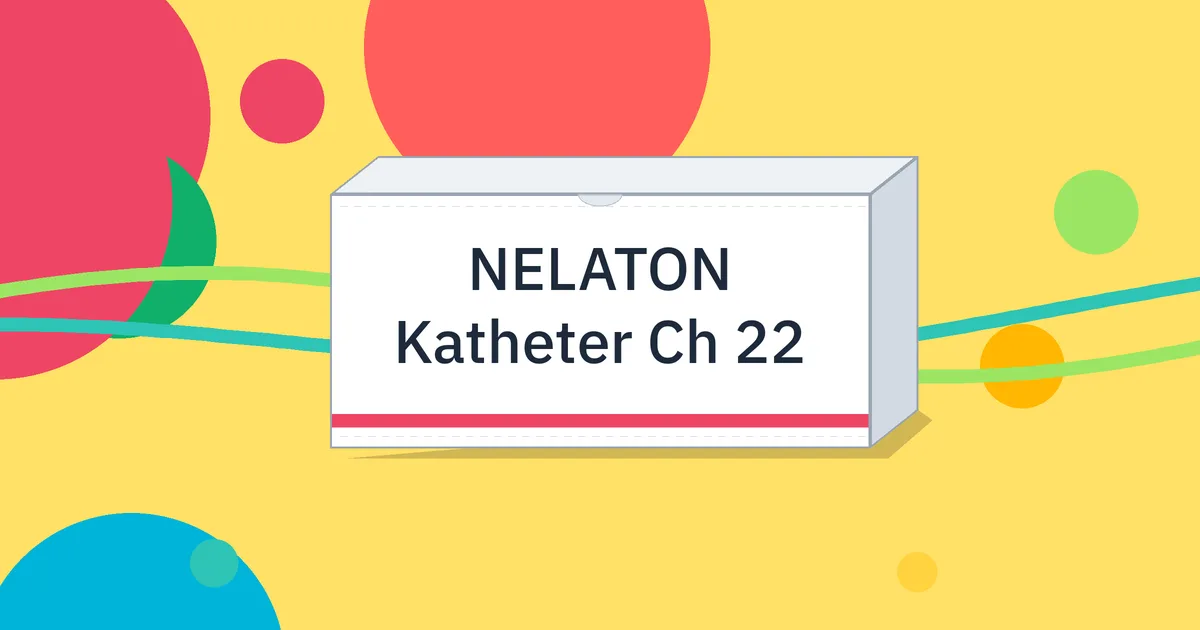 Symbolbild: Packung mit der Aufschrift NELATON Katheter Ch 22 (PZN 10830990) – Verfügbarkeit und Bezug in Apotheken in Frankfurt am Main