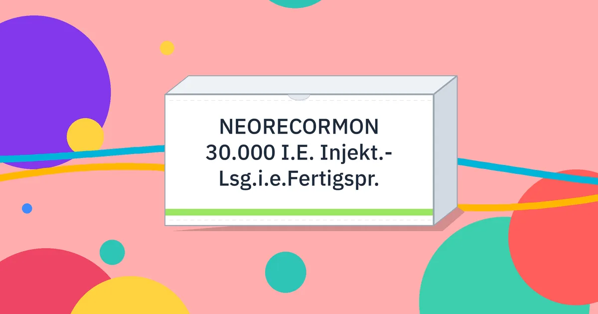 Symbolbild: Packung mit der Aufschrift NEORECORMON 30.000 I.E. Injekt.-Lsg.i.e.Fertigspr. (PZN 04026640) – Verfügbarkeit und Bezug in Apotheken in Frankfurt am Main
