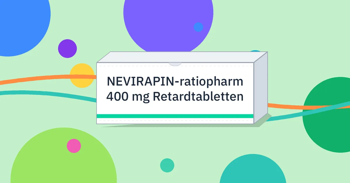 Symbolbild: Packung mit der Aufschrift NEVIRAPIN-ratiopharm 400 mg Retardtabletten (PZN 11194504) – Verfügbarkeit und Bezug in Apotheken in Frankfurt am Main