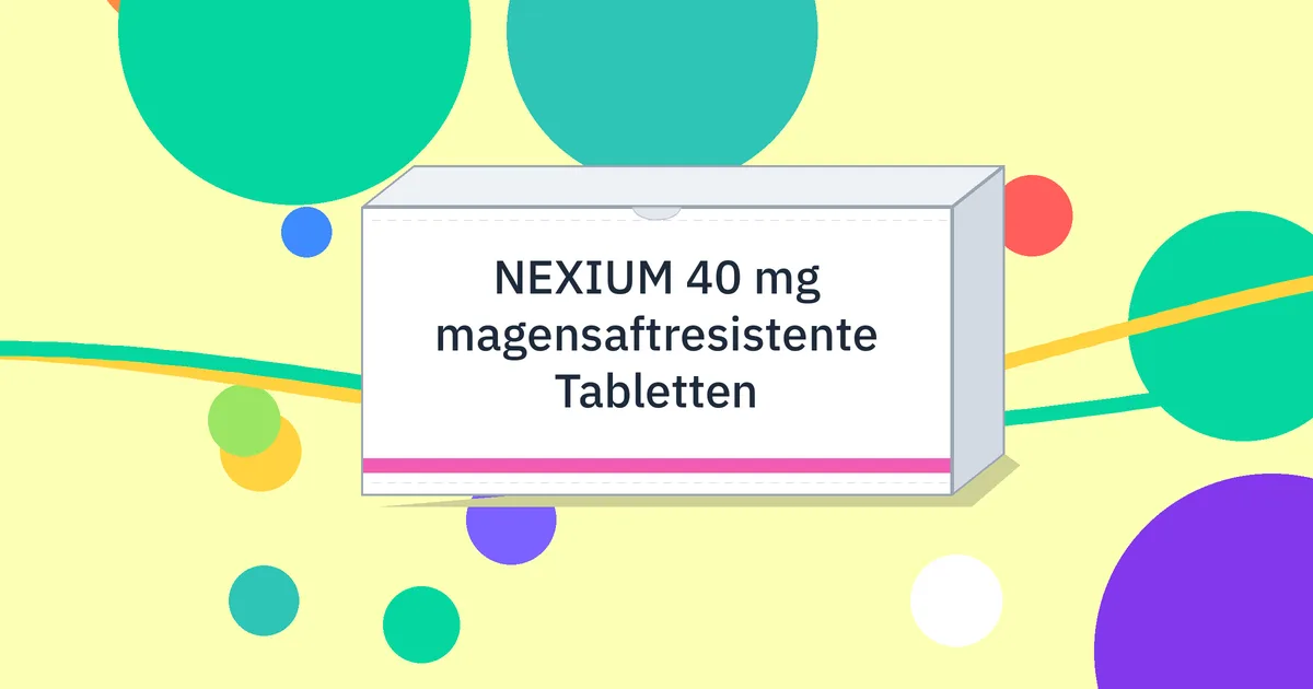 Symbolbild: Packung mit der Aufschrift NEXIUM 40 mg magensaftresistente Tabletten (PZN 09423245) – Verfügbarkeit und Bezug in Apotheken in Frankfurt am Main