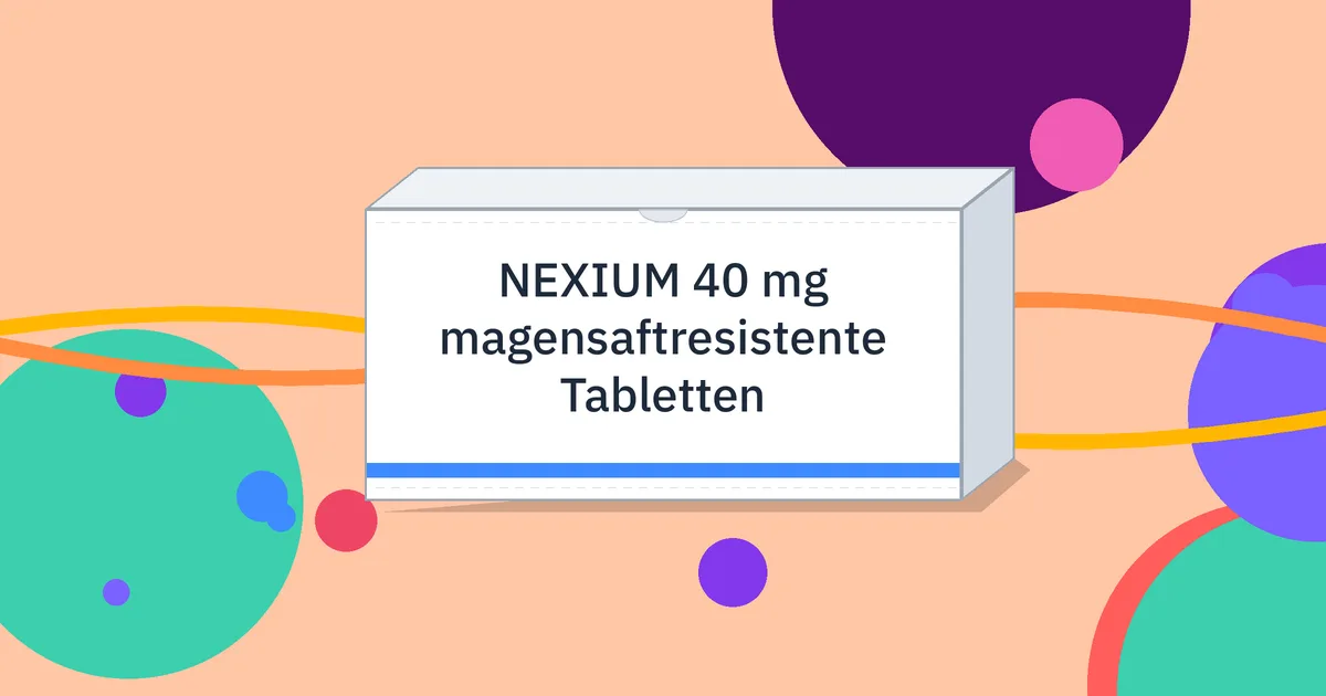 Symbolbild: Packung mit der Aufschrift NEXIUM 40 mg magensaftresistente Tabletten (PZN 09510599) – Verfügbarkeit und Bezug in Apotheken in Frankfurt am Main