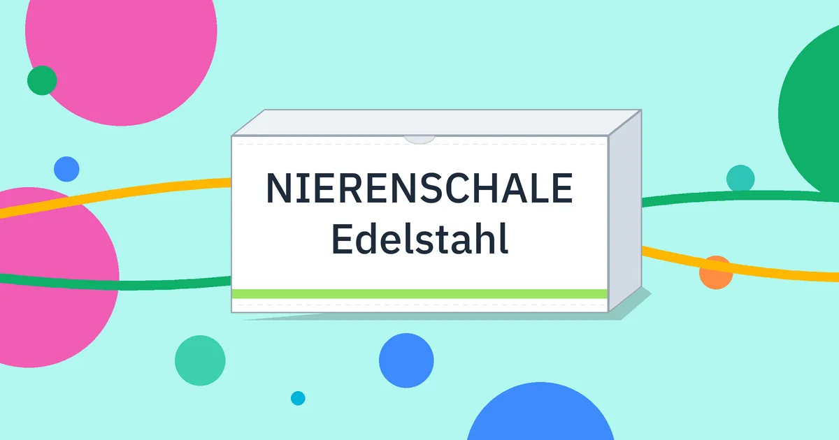 Symbolbild: Packung mit der Aufschrift NIERENSCHALE Edelstahl (PZN 04444745) – Verfügbarkeit und Bezug in Apotheken in Frankfurt am Main