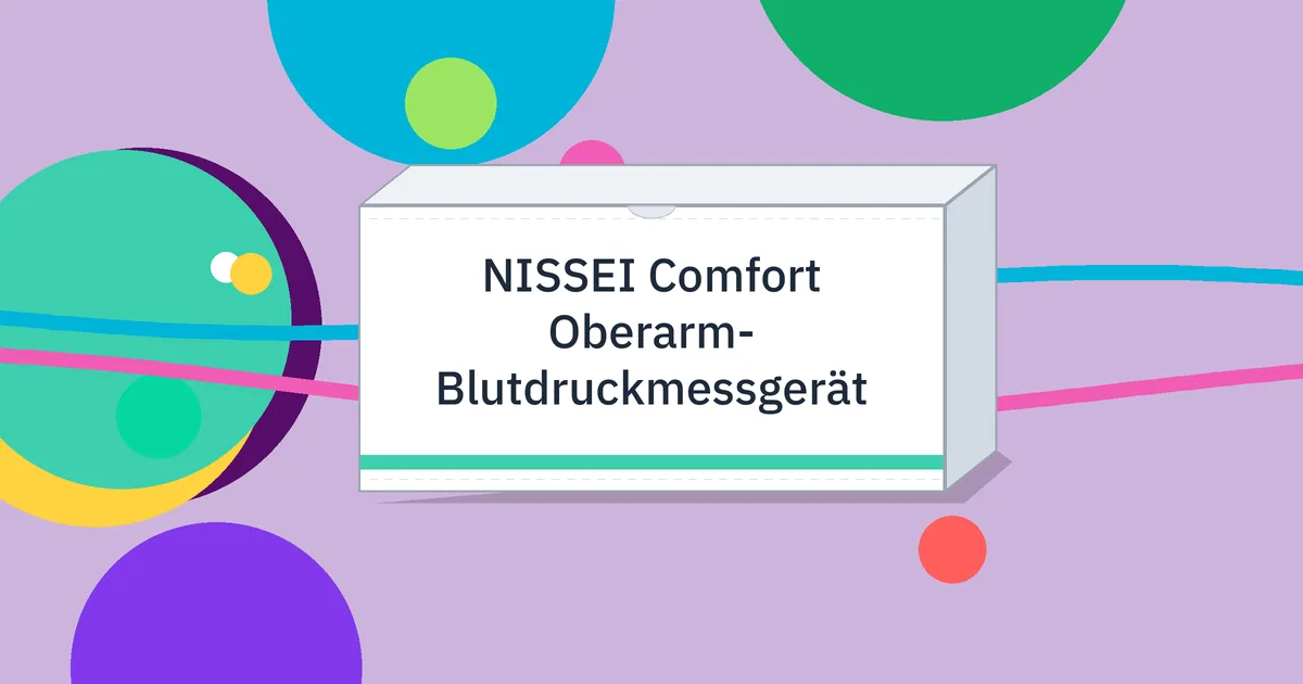 Symbolbild: Packung mit der Aufschrift NISSEI Comfort Oberarm-Blutdruckmessgerät (PZN 18890649) – Verfügbarkeit und Bezug in Apotheken in Frankfurt am Main