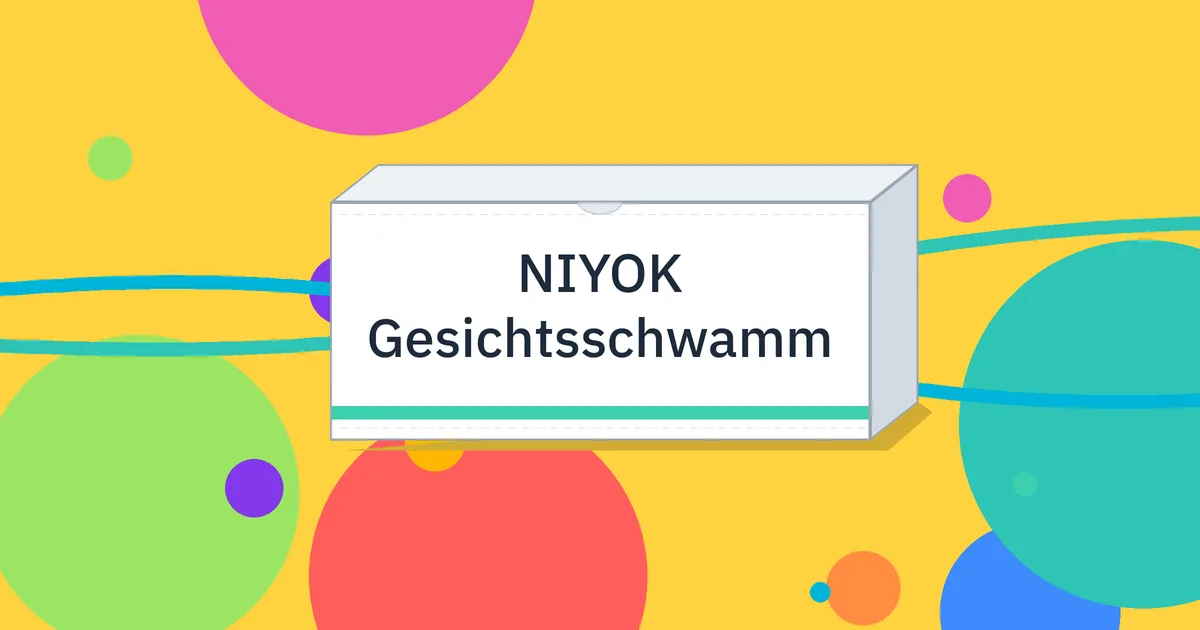 Symbolbild: Packung mit der Aufschrift NIYOK Gesichtsschwamm (PZN 19543832) – Verfügbarkeit und Bezug in Apotheken in Frankfurt am Main