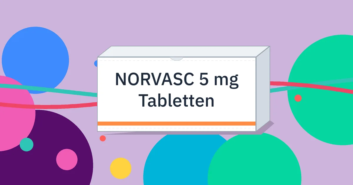 Symbolbild: Packung mit der Aufschrift NORVASC 5 mg Tabletten (PZN 10167267) – Verfügbarkeit und Bezug in Apotheken in Frankfurt am Main