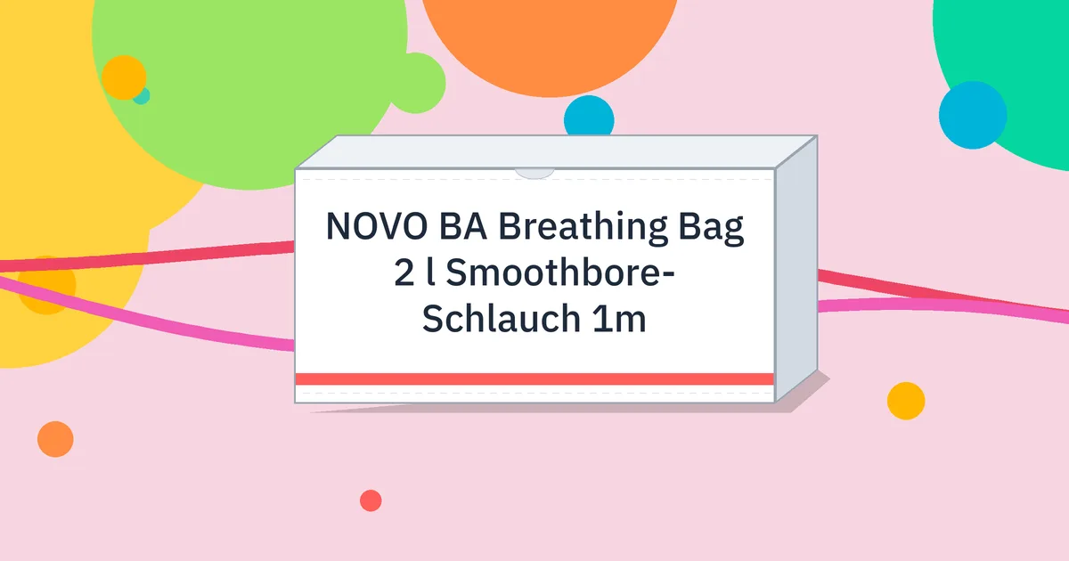 Symbolbild: Packung mit der Aufschrift NOVO BA Breathing Bag 2 l Smoothbore-Schlauch 1m (PZN 18471361) – Verfügbarkeit und Bezug in Apotheken in Frankfurt am Main