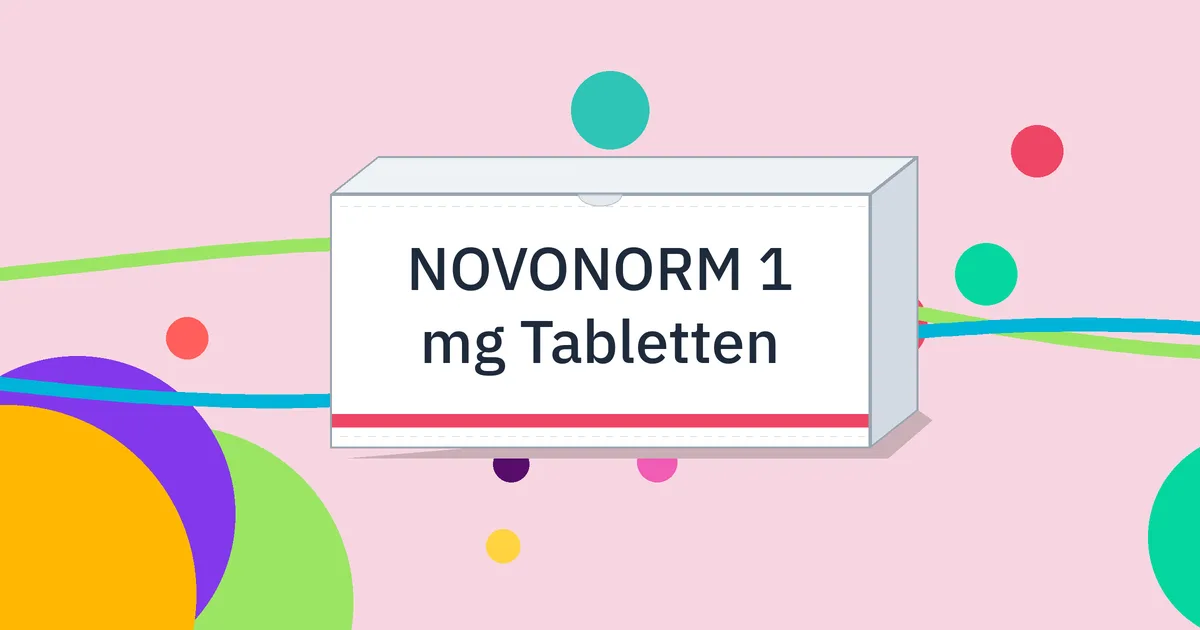 Symbolbild: Packung mit der Aufschrift NOVONORM 1 mg Tabletten (PZN 02683463) – Verfügbarkeit und Bezug in Apotheken in Frankfurt am Main