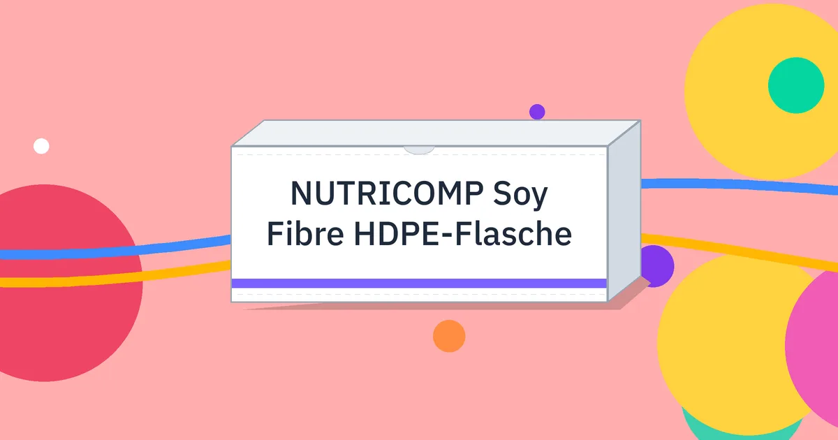 Symbolbild: Packung mit der Aufschrift NUTRICOMP Soy Fibre HDPE-Flasche (PZN 11133879) – Verfügbarkeit und Bezug in Apotheken in Frankfurt am Main