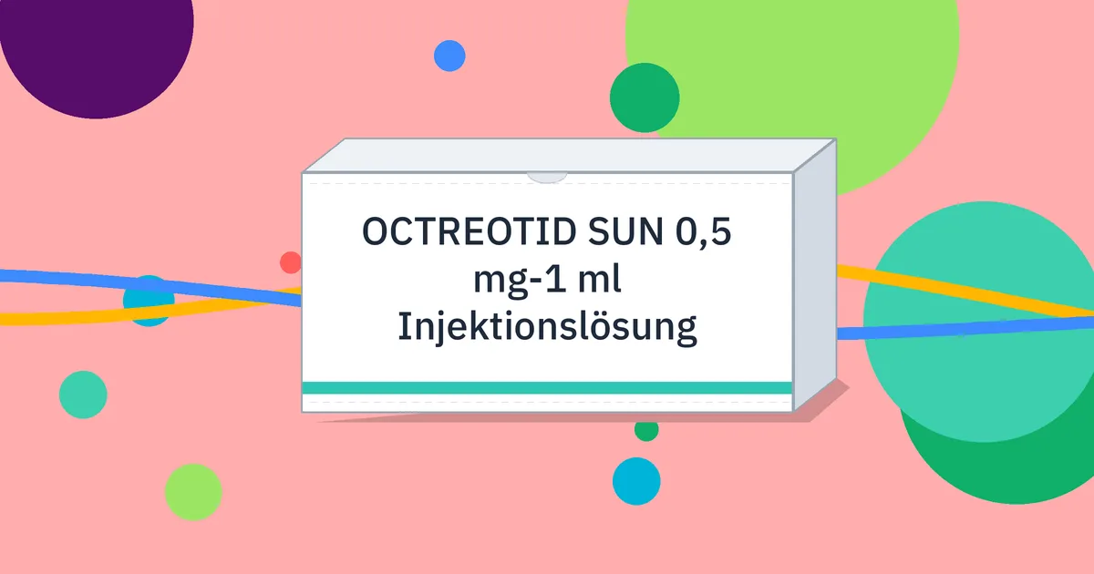 Symbolbild: Packung mit der Aufschrift OCTREOTID SUN 0,5 mg-1 ml Injektionslösung (PZN 09298343) – Verfügbarkeit und Bezug in Apotheken in Frankfurt am Main