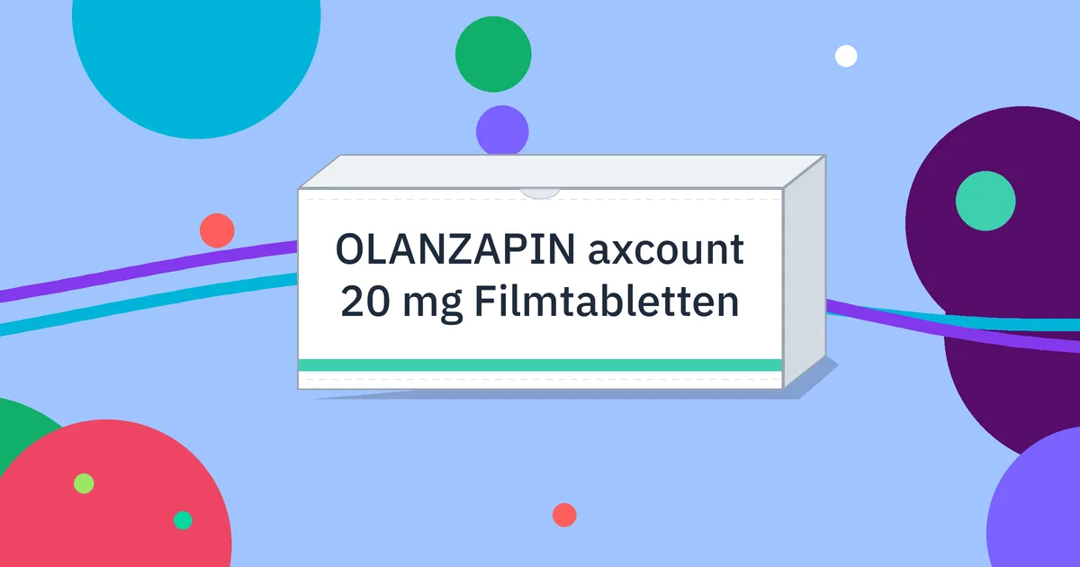 Symbolbild: Packung mit der Aufschrift OLANZAPIN axcount 20 mg Filmtabletten (PZN 10522142) – Verfügbarkeit und Bezug in Apotheken in Frankfurt am Main