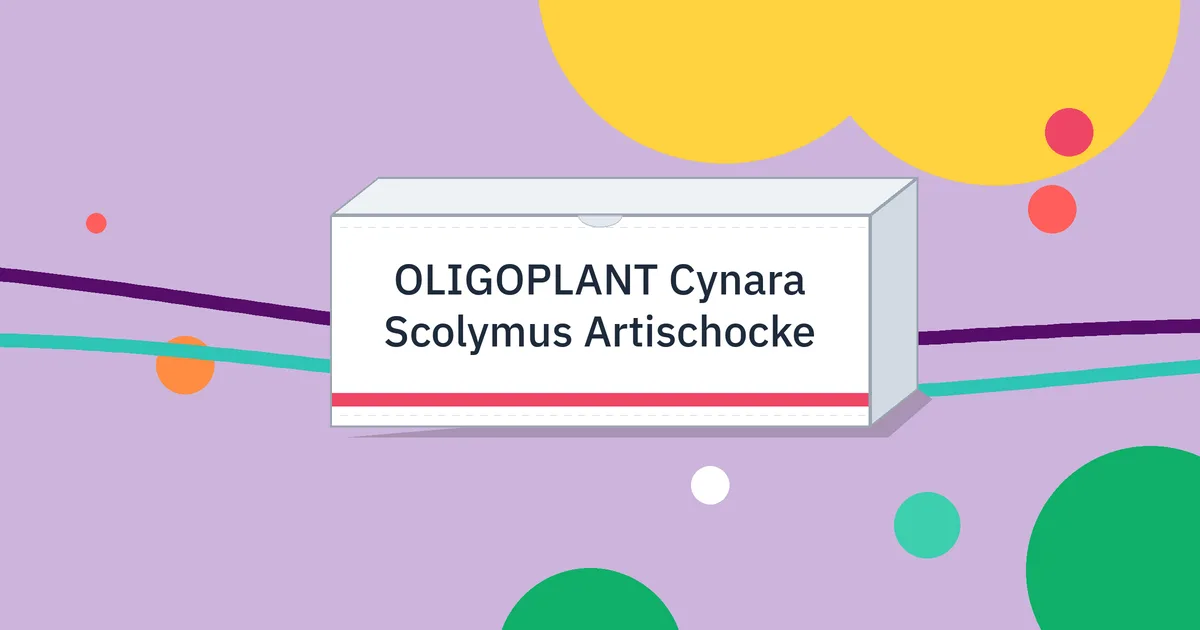 Symbolbild: Packung mit der Aufschrift OLIGOPLANT Cynara Scolymus Artischocke (PZN 07772958) – Verfügbarkeit und Bezug in Apotheken in Frankfurt am Main
