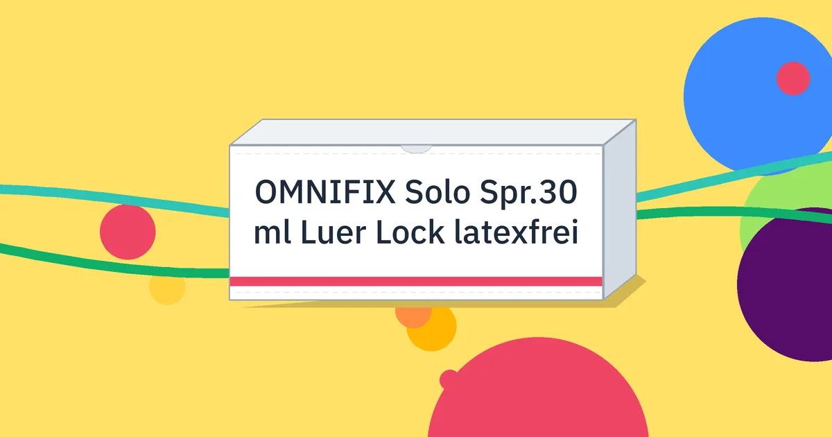 Symbolbild: Packung mit der Aufschrift OMNIFIX Solo Spr.30 ml Luer Lock latexfrei (PZN 00570045) – Verfügbarkeit und Bezug in Apotheken in Frankfurt am Main