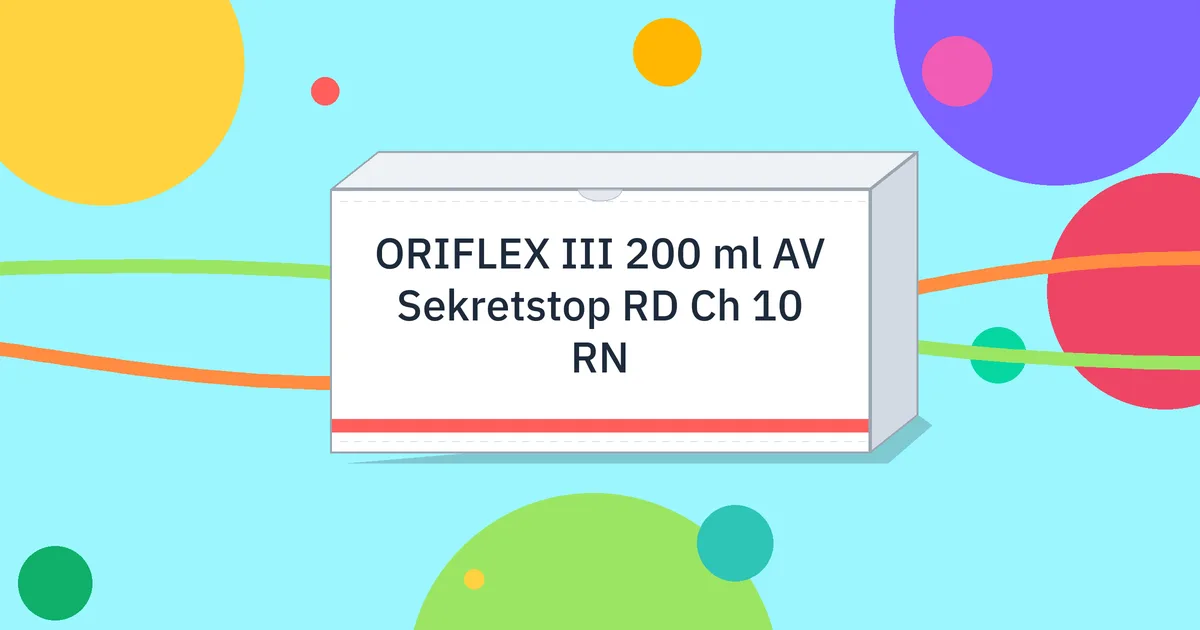 Symbolbild: Packung mit der Aufschrift ORIFLEX III 200 ml AV Sekretstop RD Ch 10 RN (PZN 17485131) – Verfügbarkeit und Bezug in Apotheken in Frankfurt am Main