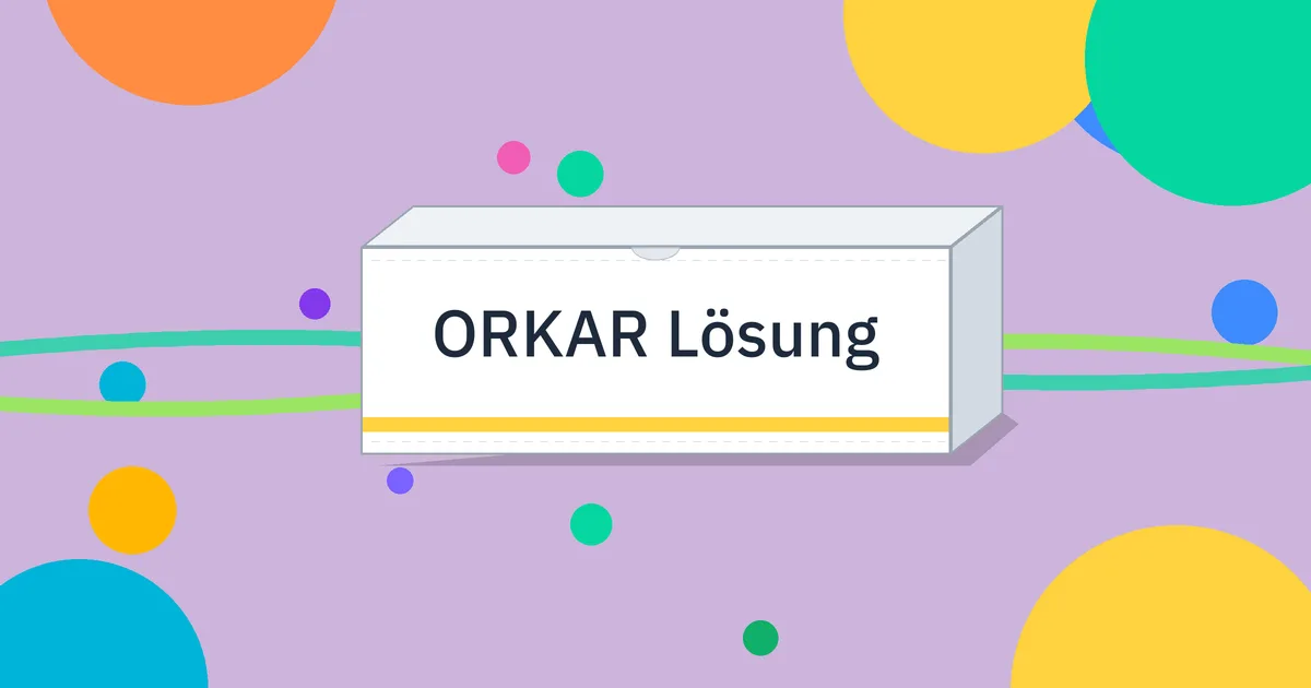 Symbolbild: Packung mit der Aufschrift ORKAR Lösung (PZN 04891786) – Verfügbarkeit und Bezug in Apotheken in Frankfurt am Main