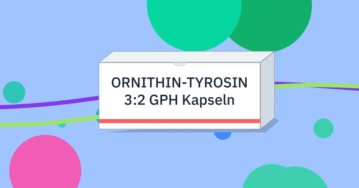 Symbolbild: Packung mit der Aufschrift ORNITHIN-TYROSIN 3:2 GPH Kapseln (PZN 00944267) – Verfügbarkeit und Bezug in Apotheken in Frankfurt am Main