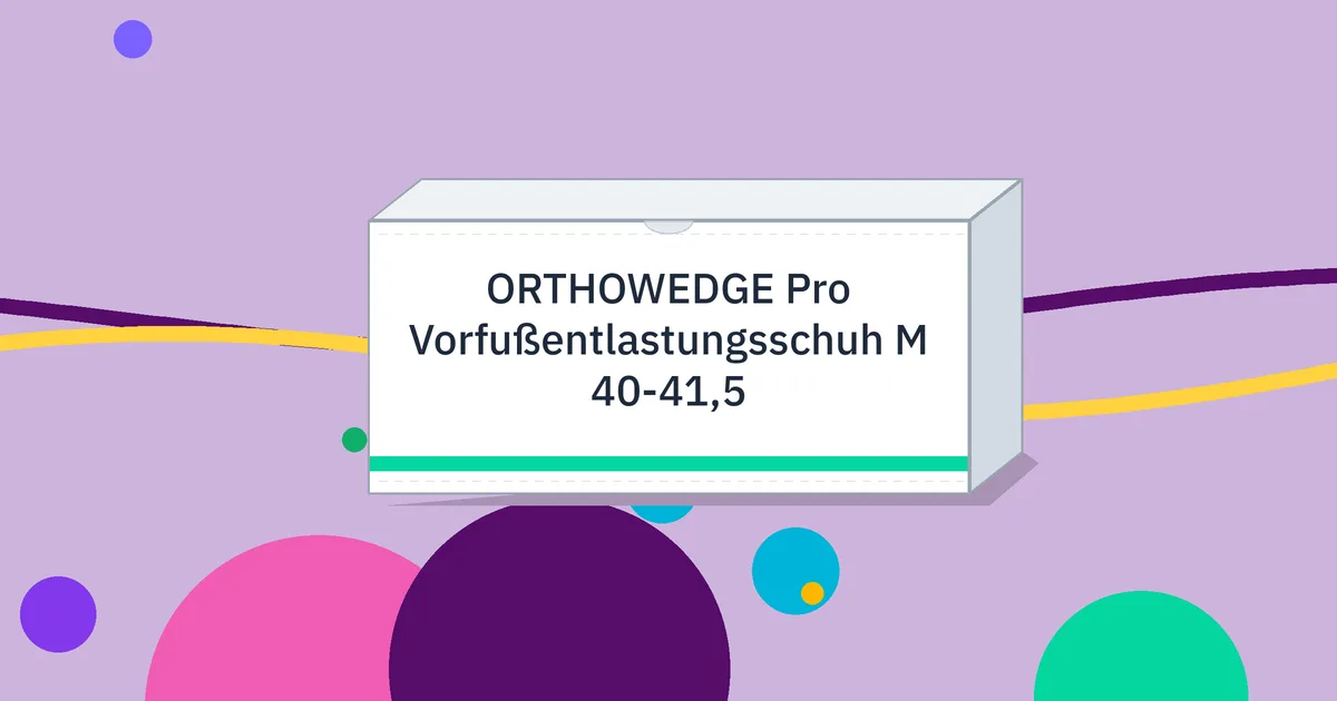 Symbolbild: Packung mit der Aufschrift ORTHOWEDGE Pro Vorfußentlastungsschuh M 40-41,5 (PZN 20306132) – Verfügbarkeit und Bezug in Apotheken in Frankfurt am Main