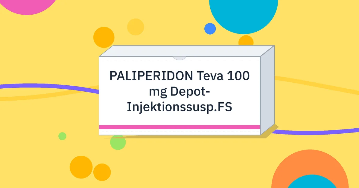 Symbolbild: Packung mit der Aufschrift PALIPERIDON Teva 100 mg Depot-Injektionssusp.FS (PZN 19481798) – Verfügbarkeit und Bezug in Apotheken in Frankfurt am Main