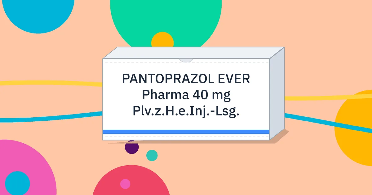 Symbolbild: Packung mit der Aufschrift PANTOPRAZOL EVER Pharma 40 mg Plv.z.H.e.Inj.-Lsg. (PZN 16014056) – Verfügbarkeit und Bezug in Apotheken in Frankfurt am Main