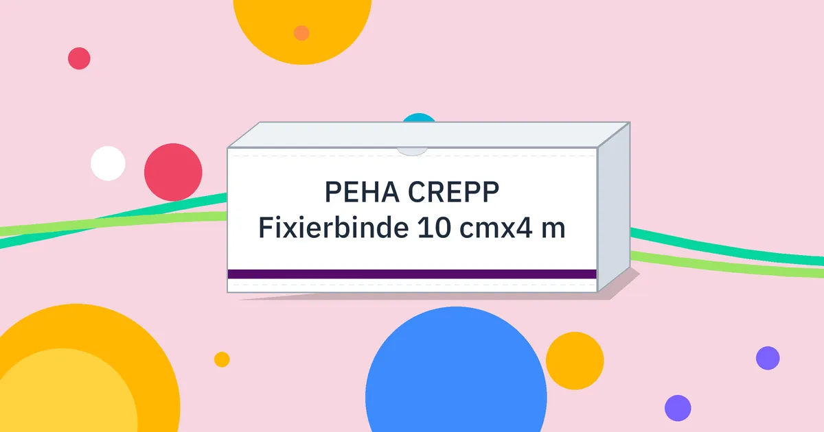 Symbolbild: Packung mit der Aufschrift PEHA CREPP Fixierbinde 10 cmx4 m (PZN 12564707) – Verfügbarkeit und Bezug in Apotheken in Frankfurt am Main