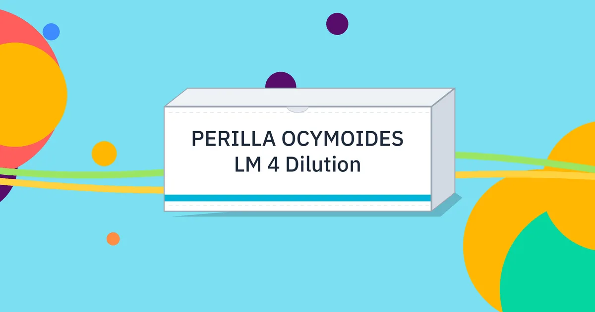 Symbolbild: Packung mit der Aufschrift PERILLA OCYMOIDES LM 4 Dilution (PZN 13634999) – Verfügbarkeit und Bezug in Apotheken in Frankfurt am Main