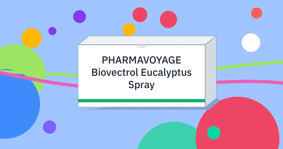 Symbolbild: Packung mit der Aufschrift PHARMAVOYAGE Biovectrol Eucalyptus Spray (PZN 17919724) – Verfügbarkeit und Bezug in Apotheken in Frankfurt am Main