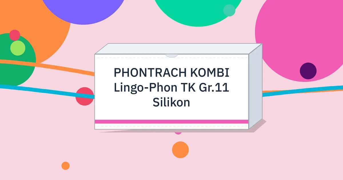 Symbolbild: Packung mit der Aufschrift PHONTRACH KOMBI Lingo-Phon TK Gr.11 Silikon (PZN 10536492) – Verfügbarkeit und Bezug in Apotheken in Frankfurt am Main