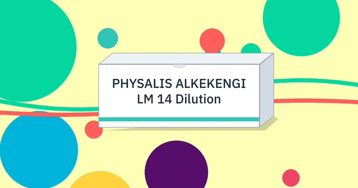 Symbolbild: Packung mit der Aufschrift PHYSALIS ALKEKENGI LM 14 Dilution (PZN 13639732) – Verfügbarkeit und Bezug in Apotheken in Frankfurt am Main