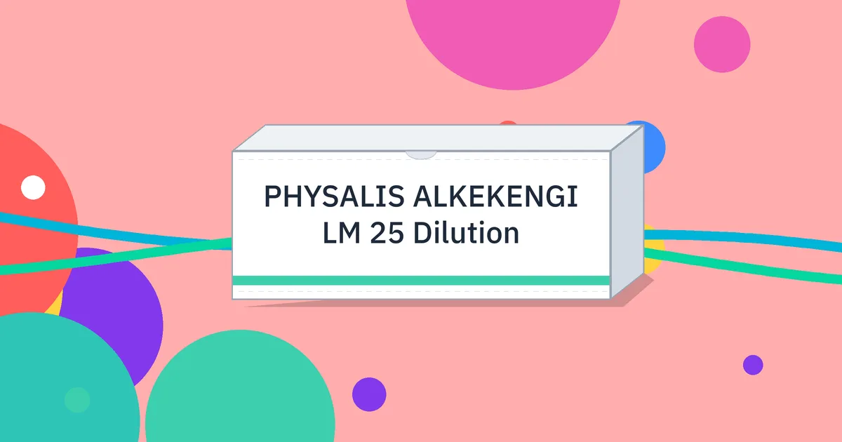 Symbolbild: Packung mit der Aufschrift PHYSALIS ALKEKENGI LM 25 Dilution (PZN 13639873) – Verfügbarkeit und Bezug in Apotheken in Frankfurt am Main