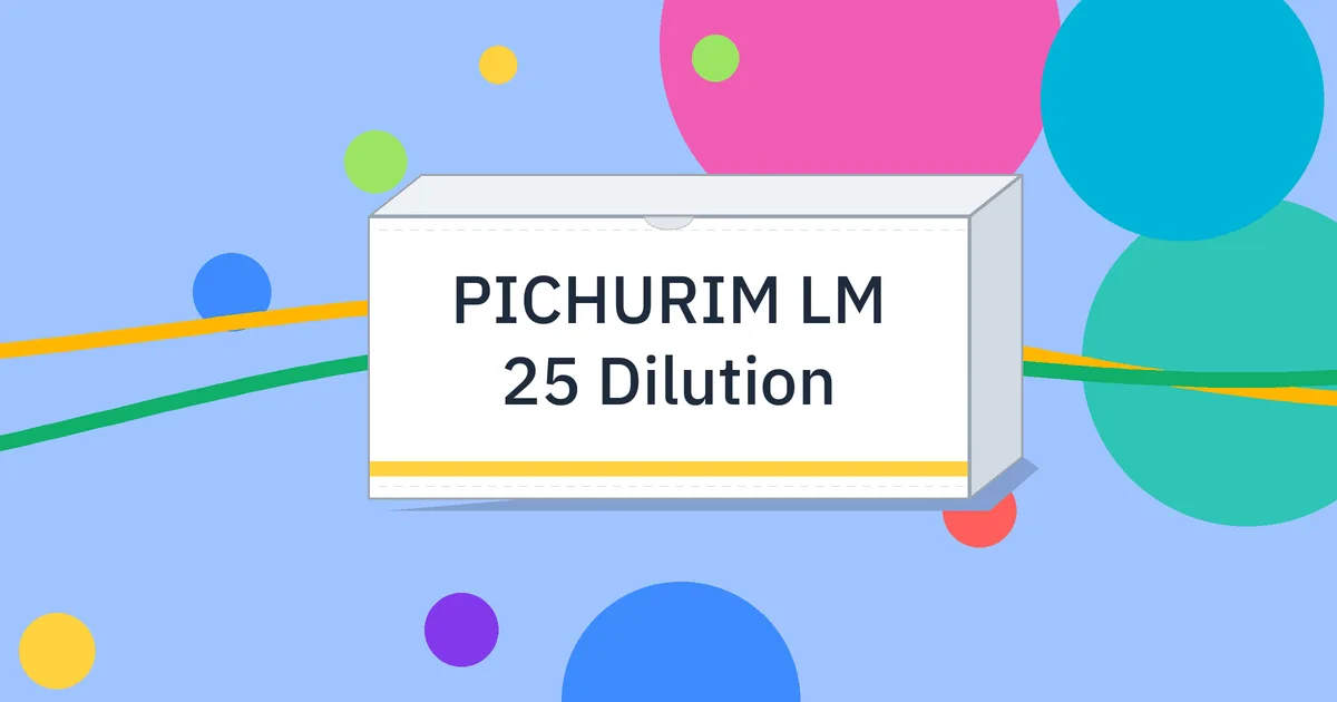 Symbolbild: Packung mit der Aufschrift PICHURIM LM 25 Dilution (PZN 13641278) – Verfügbarkeit und Bezug in Apotheken in Frankfurt am Main