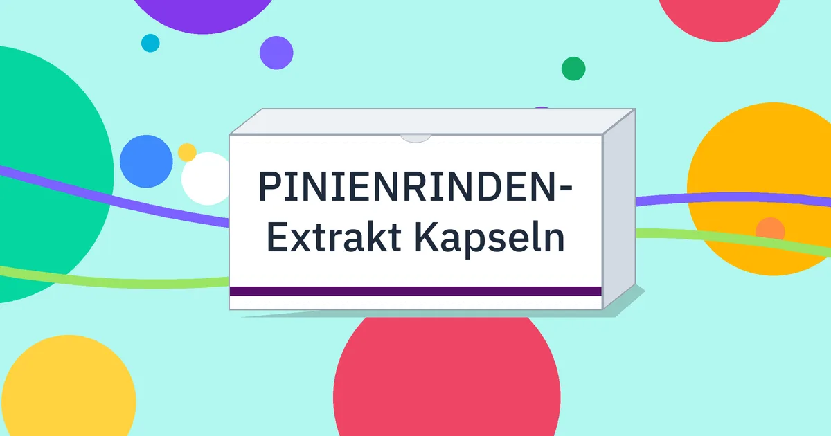 Symbolbild: Packung mit der Aufschrift PINIENRINDEN-Extrakt Kapseln (PZN 12464549) – Verfügbarkeit und Bezug in Apotheken in Frankfurt am Main