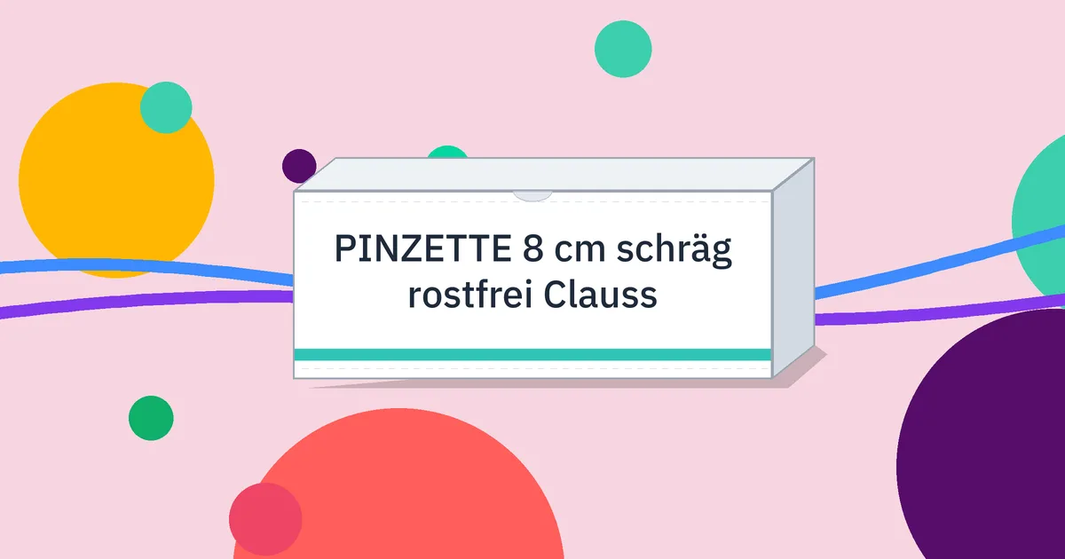 Symbolbild: Packung mit der Aufschrift PINZETTE 8 cm schräg rostfrei Clauss (PZN 16880109) – Verfügbarkeit und Bezug in Apotheken in Frankfurt am Main