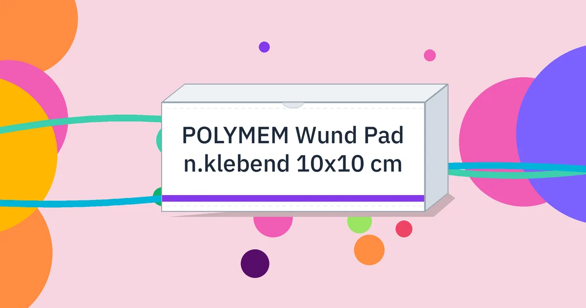 Symbolbild: Packung mit der Aufschrift POLYMEM Wund Pad n.klebend 10x10 cm (PZN 00045362) – Verfügbarkeit und Bezug in Apotheken in Frankfurt am Main