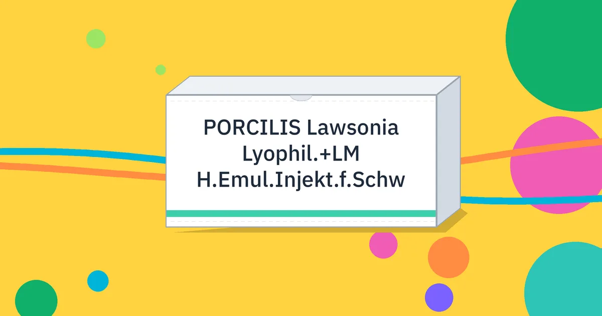Symbolbild: Packung mit der Aufschrift PORCILIS Lawsonia Lyophil.+LM H.Emul.Injekt.f.Schw (PZN 17863372) – Verfügbarkeit und Bezug in Apotheken in Frankfurt am Main