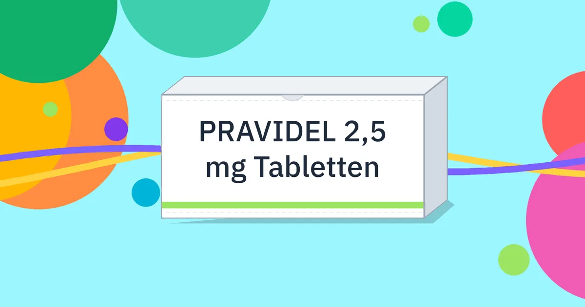 Symbolbild: Packung mit der Aufschrift PRAVIDEL 2,5 mg Tabletten (PZN 02485639) – Verfügbarkeit und Bezug in Apotheken in Frankfurt am Main