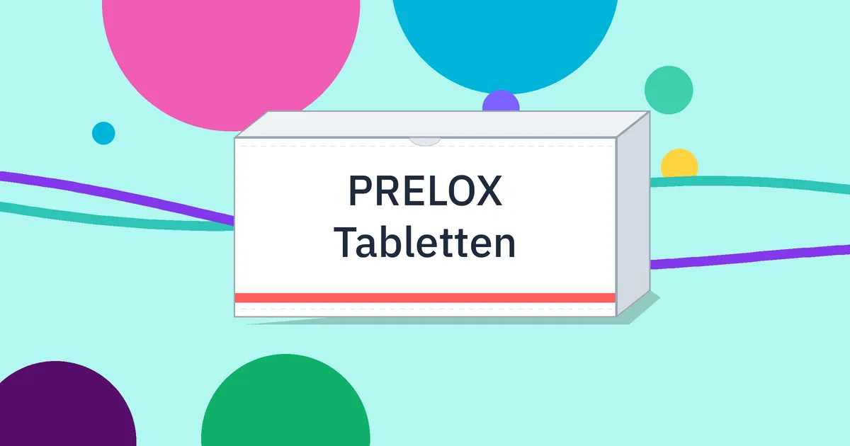 Symbolbild: Packung mit der Aufschrift PRELOX Tabletten (PZN 19963528) – Verfügbarkeit und Bezug in Apotheken in Frankfurt am Main