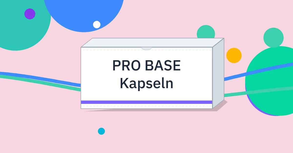 Symbolbild: Packung mit der Aufschrift PRO BASE Kapseln (PZN 16047529) – Verfügbarkeit und Bezug in Apotheken in Frankfurt am Main