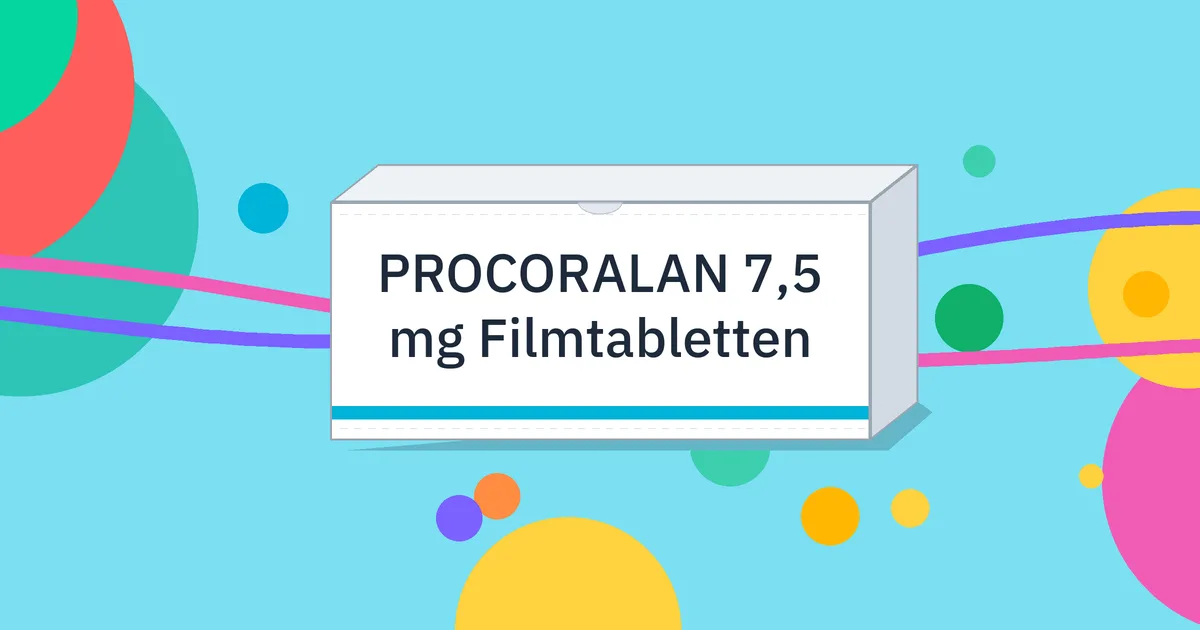 Symbolbild: Packung mit der Aufschrift PROCORALAN 7,5 mg Filmtabletten (PZN 13862513) – Verfügbarkeit und Bezug in Apotheken in Frankfurt am Main